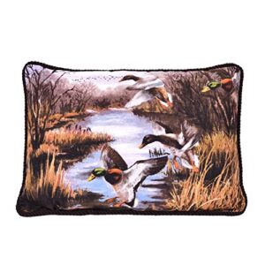 visi-one blue ridge trading duck approach decorative hunting oblong throw pillow, 14" x 20" inches, plaid