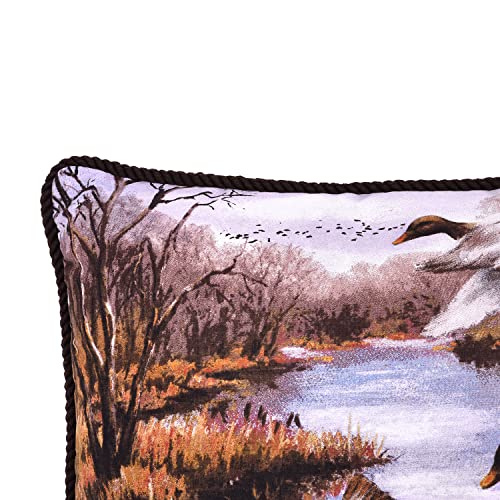 VISI-ONE Blue Ridge Trading Duck Approach Decorative Hunting Oblong Throw Pillow, 14" x 20" Inches, Plaid