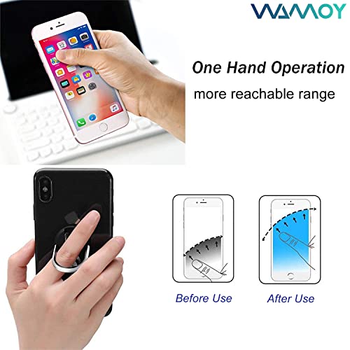 WAMOY Cell Phone Ring Holder 3 in 1 Phone Grips with Phone Rings Phone Kickstand and car Phone Vent Clip Mount Functions (Blue)