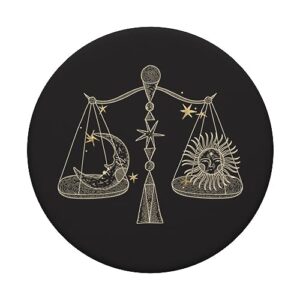 Mystic Sun and Moon Scale Astrology PopSockets Standard PopGrip