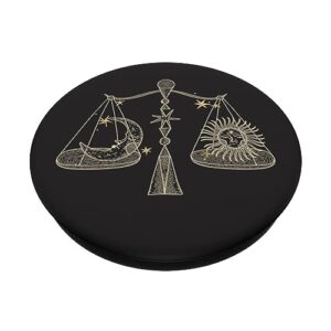 Mystic Sun and Moon Scale Astrology PopSockets Standard PopGrip