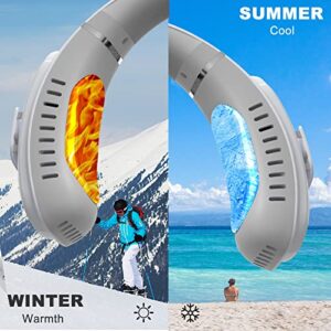 Elnicec Portable Neck Air Conditioner,Latest Upgrade Neck Cooler and Heater,2 Mode Personal Air Conditioner 3-Speed,Rechargeable Portable Neck Fan,For Summer and Winter.