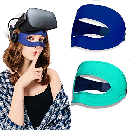 2Pcs VR Eye Mask Cover, Adjustable VR Face Mask Head Strap Sweatband with Elasticity, Breathable VR Masks Sweat Band for Oculus Sweat Quest 2