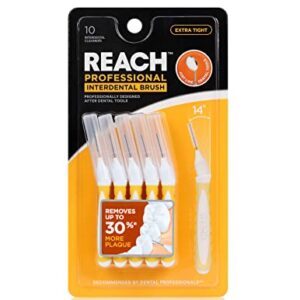 REACH Interdental Brush Extra Tight 0.7mm | Removes up to 30% More Plaque | Special Designed for Gum Protection, PFAS Free | 10 Brushes