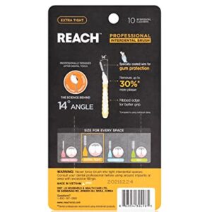 REACH Interdental Brush Extra Tight 0.7mm | Removes up to 30% More Plaque | Special Designed for Gum Protection, PFAS Free | 10 Brushes