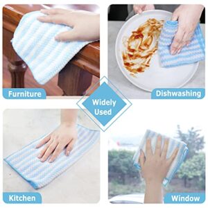 Microfiber Cleaning Cloth Absorbent Kitchen Towels Dish Cloths Washable 12×12in 10 Pack Reusable Cleaning Rags for Car Gardens Kitchen Hand Glass Windows Mirrors No Odor