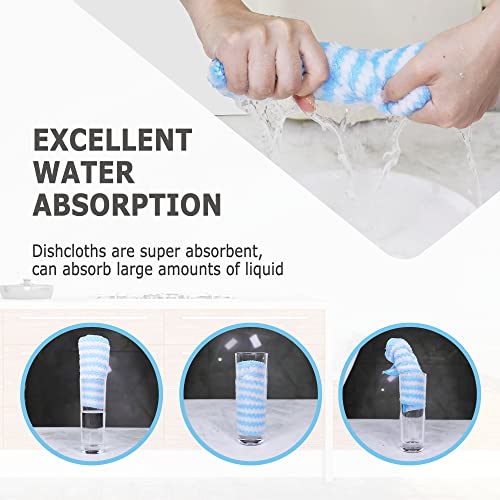 Microfiber Cleaning Cloth Absorbent Kitchen Towels Dish Cloths Washable 12×12in 10 Pack Reusable Cleaning Rags for Car Gardens Kitchen Hand Glass Windows Mirrors No Odor