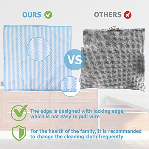 Microfiber Cleaning Cloth Absorbent Kitchen Towels Dish Cloths Washable 12×12in 10 Pack Reusable Cleaning Rags for Car Gardens Kitchen Hand Glass Windows Mirrors No Odor