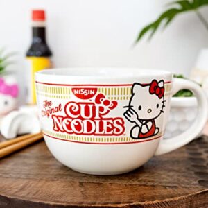 Toynk Sanrio Hello Kitty x Nissin Cup Noodles 24-Ounce Ceramic Soup Mug | Bowl For Ice Cream, Cereal, Oatmeal | Large Coffee Cup For Espresso, Caffeine, Beverage | Cute Home & Kitchen Essentials