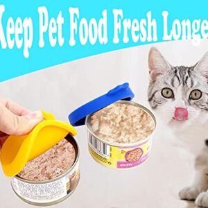 COMTIM Cat Food Can Lids, Silicone Pet Food Can Lids Small Cat Food Can Lids Covers for 3 oz Cans, 2 Lids with a Cat Food Spoon