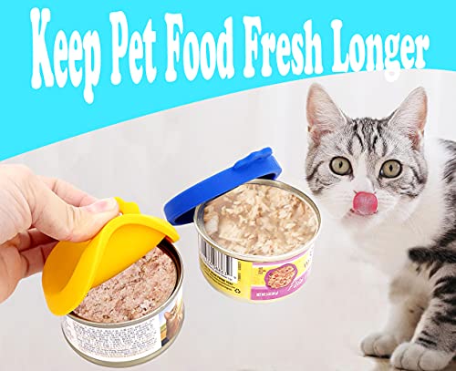 COMTIM Cat Food Can Lids, Silicone Pet Food Can Lids Small Cat Food Can Lids Covers for 3 oz Cans, 2 Lids with a Cat Food Spoon