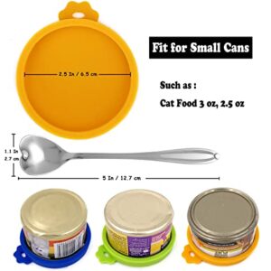 COMTIM Cat Food Can Lids, Silicone Pet Food Can Lids Small Cat Food Can Lids Covers for 3 oz Cans, 2 Lids with a Cat Food Spoon