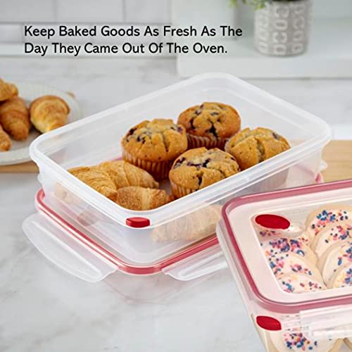 Plastic Food Storage Containers With Lids - Large 16 Cup (128 Oz) Airtight Container Box For Food Storage, Freezer, Microwave And Dishwasher Safe, Steam Vent Lids, BPA-Free - Made In USA - 3 Pack