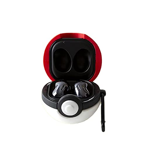 Compatible with Samsung Galaxy Buds2 pro(2022)/Galaxy Buds Live(2020)/Galaxy Buds pro(2021)/Galaxy Buds 2 (2022) Charging Box,Cute 3D Cartoon Poke Ball Earphone case,Soft Silicone Case with Hook