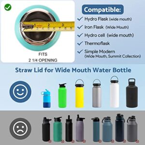 Bosizhang Water Bottle Lid Replacement for Wide Mouth, Auto Spout and Button Lock, Compatible with Hydro Flask, Bubba, Tal, Contigo, Nalgene, Iron Flask, Takeya and Other Brand