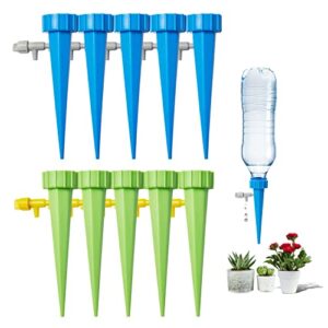 deaname plant watering devices self spike planter drip, vacation watering system for indoor and outdoor pots, 10 pcs set