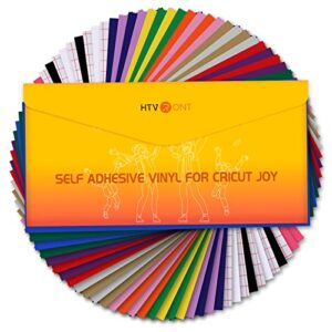 htvront 5.5"x12" smart permanent vinyl for cricut joy machine-30 sheets permanent vinyl bundle & 5 sheets transfer tape for vinyl permanent, assorted colors adhesive vinyl sheets for decoration (glossy vinyl)