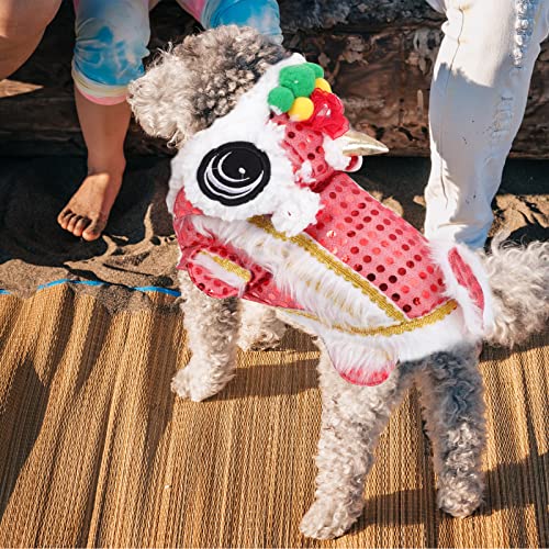 UKCOCO Fashion Dog Clothes 1Pc Dog Dance Lion Costume Funny New Year Festive Clothes Lovely Dog Costume