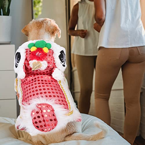 UKCOCO Fashion Dog Clothes 1Pc Dog Dance Lion Costume Funny New Year Festive Clothes Lovely Dog Costume