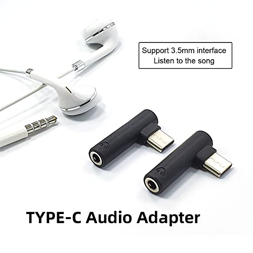 NFHK 5pcs/Set Type-C to 3.5mm Earphone Adapter 90 Degree Angled Type USB-C 3.1 Male to AUX Audio Female