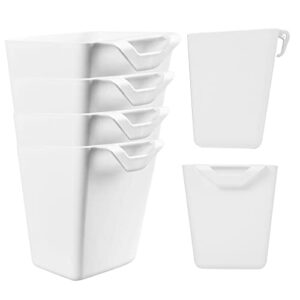 smgsp 5 pack cart hanging cup holder, rolling cart accessories utility cart accessories hanging bins, pencil holder hanging trolley basket, planter hanging buckets for home kitchen (white)