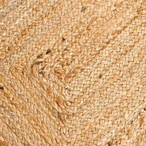 KLAVATE Scalloped Natural Jute Natural Color Reversible Braided Woven Rigo Area Rug, 2x3