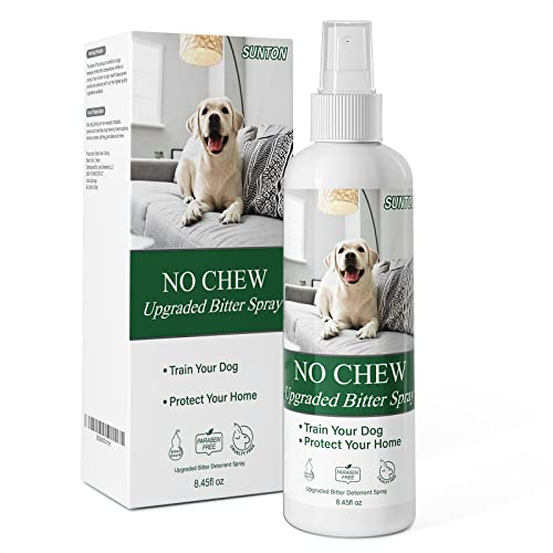 SUNTON Bitter Spray for Dogs to Stop Chewing Dog Deterrent Spray, Training Aid for Dogs, Puppies, Pet Behavior Corrector, No Chew Licking of Fur, Bandages, Wounds, Shoes and Furniture