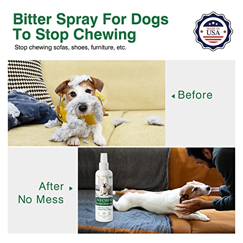 SUNTON Bitter Spray for Dogs to Stop Chewing Dog Deterrent Spray, Training Aid for Dogs, Puppies, Pet Behavior Corrector, No Chew Licking of Fur, Bandages, Wounds, Shoes and Furniture