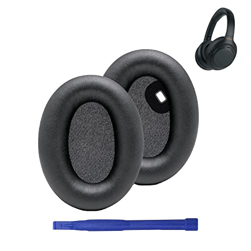 1000XM4 Replacement Earpads Noise Canceling Ear Cushions Quite-Comfort Protein Leather Ear Covers Earmuff Repair Parts for Sony WH-1000XM4 Over-Ear Wireless Headphones (Black)