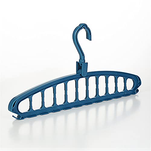 N/A Multifunctional Hanger Hanger Hook Household Plastic Non-Slip Magic Hanger Hanger Storage (Color : Blue, Size : 39.5 * 19.5cm)