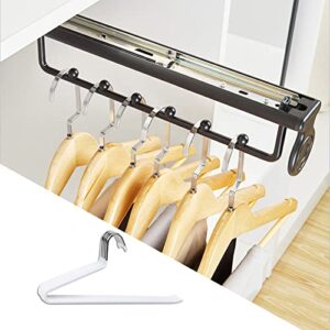 syth retractable metal closet valet rod, closet pull out rod wardrobe hanger rack bar, heavy duty extendable valet rod clothing mount top mount, with screws,5 pcs pants rack