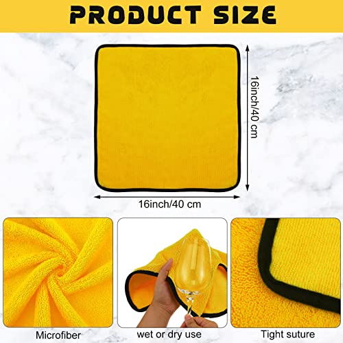 Tallew 40 Pieces Microfiber Towels 16 Inch x Cleaning Cloth Car Drying Rags for Cars Washing Polishing Household Window Supplies (Gold)