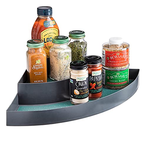 SIMPLEMADE 3-Tier Counter Corner Shelf Organizer - Corner Cabinet Organizer Shelf Spice Rack Counter Top Organizer for Kitchen, Bathroom and Office (Mint)