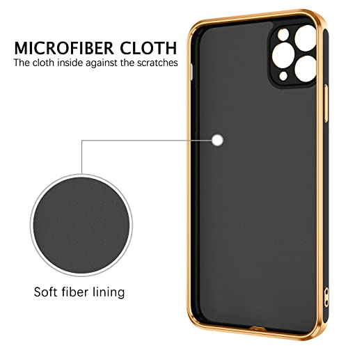 BENTOBEN iPhone 11 Pro Max Case, Phone Case iPhone 11 ProMax, Slim Fit Kickstand Ring Holder Shockproof Protection Soft TPU Bumper Drop Protective Girls Women Boy iPhone 11 ProMax 6.5 Cover,Black/Gold