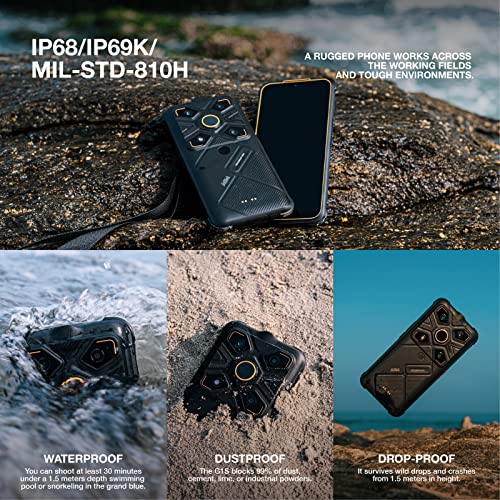 AGM Glory G1S Rugged Smartphone 5G Rugged Phone Unlocked 8GB RAM 128GB ROM with Snapdragon 480, 256x192 Thermal Imaging Camera 25 FPS, 5500mAh, Android 11, 6.53" FHD+, Dual Torch, IP68 Waterproof