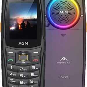 AGM M6 Rugged Phone 4G, IP68 Waterproof Cell Phone 2.4" Screen, Dual SIM, T-Mobile, 2500 mAh, 109dB Speaker, 128GB SD Card Expandable, Torch Function, Senior Cell Phone Unlocked