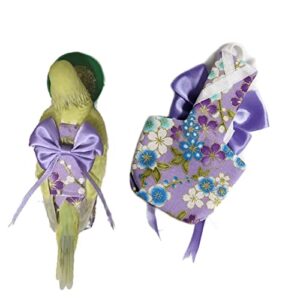 bird flight suits diapers, parrot flight suits diapers for monk parakeets, cockatiels flight suits, parrot clothes, bird training nappy suit liners clothes (small,purple)