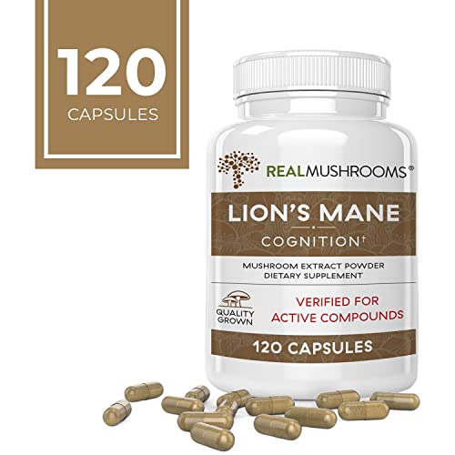 Real Mushrooms Lions Mane for Humans (120ct) and Pets (120ct) - Bundle for Cognition & Immunity - Vegan, Non-GMO, Gluten-Free, Grain-Free Mushroom Extract Supplements