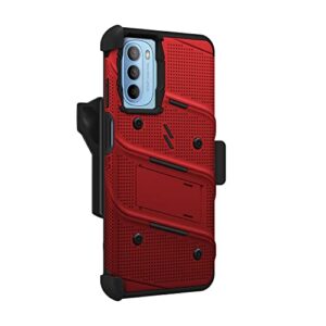 ZIZO Bolt Bundle for Moto g 5G (2022) Case with Screen Protector Kickstand Holster Lanyard - Red