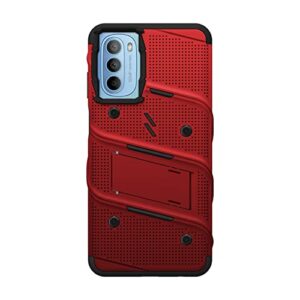 ZIZO Bolt Bundle for Moto g 5G (2022) Case with Screen Protector Kickstand Holster Lanyard - Red