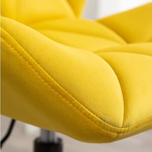 Roundhill Furniture Eldon Diamond Tufted Adjustable Swivel Office Chair, Yellow