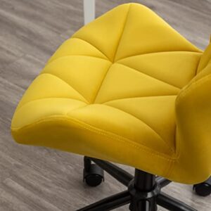 Roundhill Furniture Eldon Diamond Tufted Adjustable Swivel Office Chair, Yellow