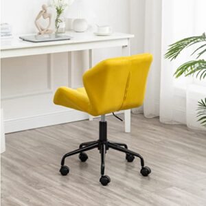 Roundhill Furniture Eldon Diamond Tufted Adjustable Swivel Office Chair, Yellow