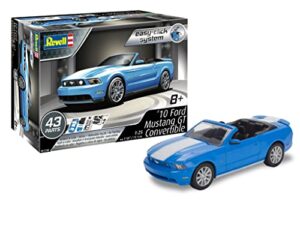 revell 85-1242 2010 ford mustang model car kit 1:25 scale 43-piece skill level 2 plastic easy-click model building kit, blue