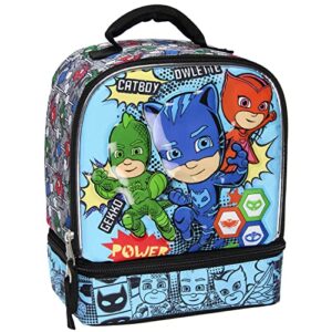 ai accessory innovations pj masks comic book 3-d character dual compartment insulated lunch bag tote