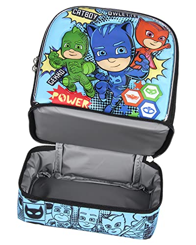 AI ACCESSORY INNOVATIONS PJ Masks Comic Book 3-D Character Dual Compartment Insulated Lunch Bag Tote