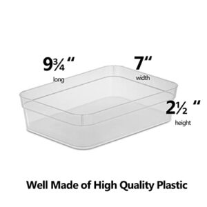 Clear Plastic Bins Drawer Organizer - Junk Drawer Organizer - Set of 6-9" x 7" - Made in USA