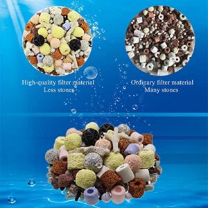 Mei Ting Aquarium Filter Media Bio Balls Ceramic Rings 15 in 1 Fish Tank Pond Filter Ceramic Filter Ring 500g Mesh Bag with Zipper × 2 Packs