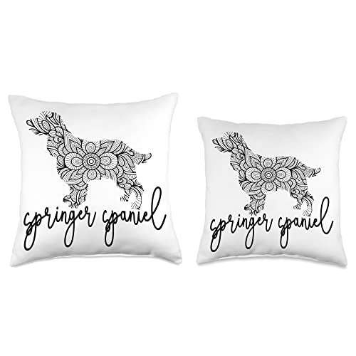 English Springer Spaniel Mom English Owner Springer Spaniel Lover Throw Pillow, 18x18, Multicolor