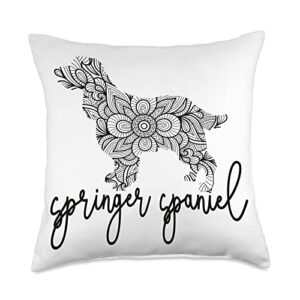 english springer spaniel mom english owner springer spaniel lover throw pillow, 18x18, multicolor